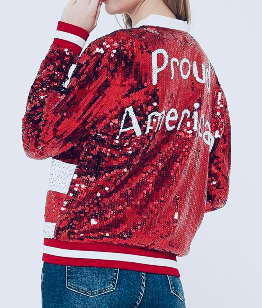 Sequin Patriotic Jacket – Trump Girl Shop