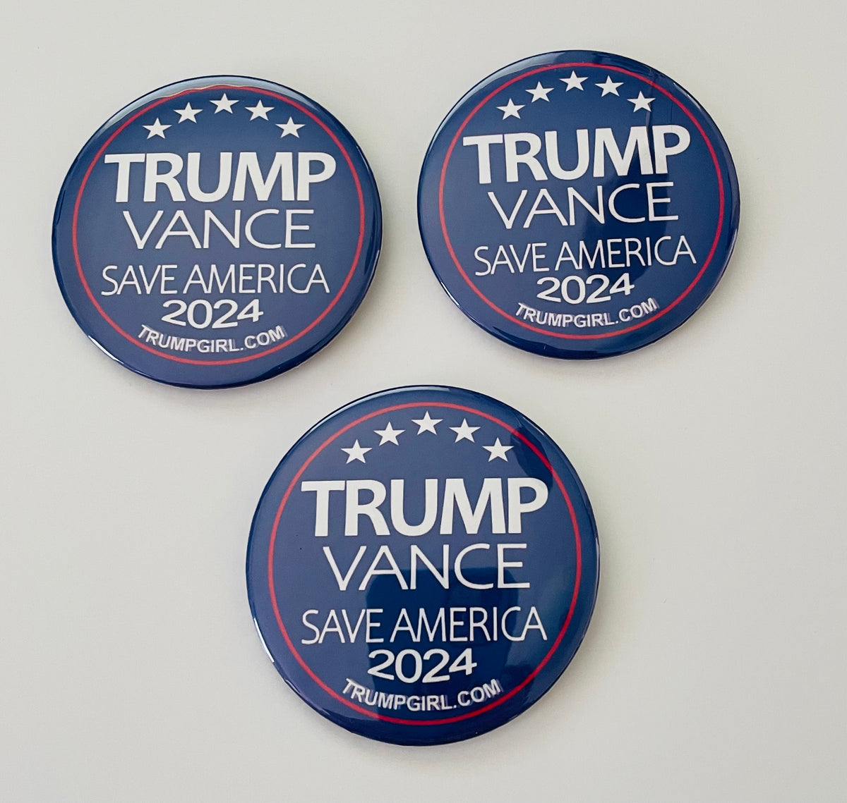 3” (set of 3) Buttons/Pins. Celebrate the new “Dream Team” Trump/Vance ...