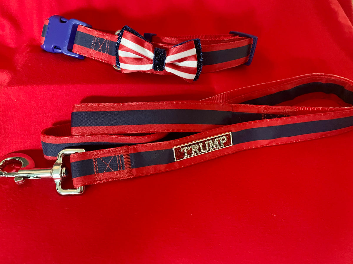 Beautiful Patriotic Dog Leash & Dog Collar Set – Trump Girl Shop
